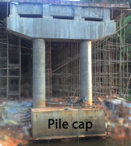 Pile cap and its details in the construction of structures